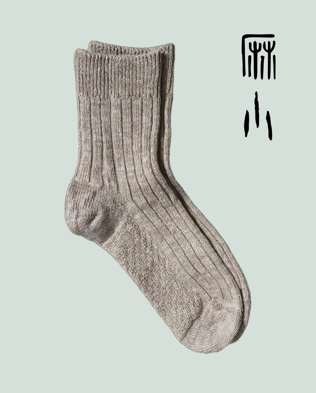 64/35 Hemp Wool Half Calf Socks – Dinosaur Green
